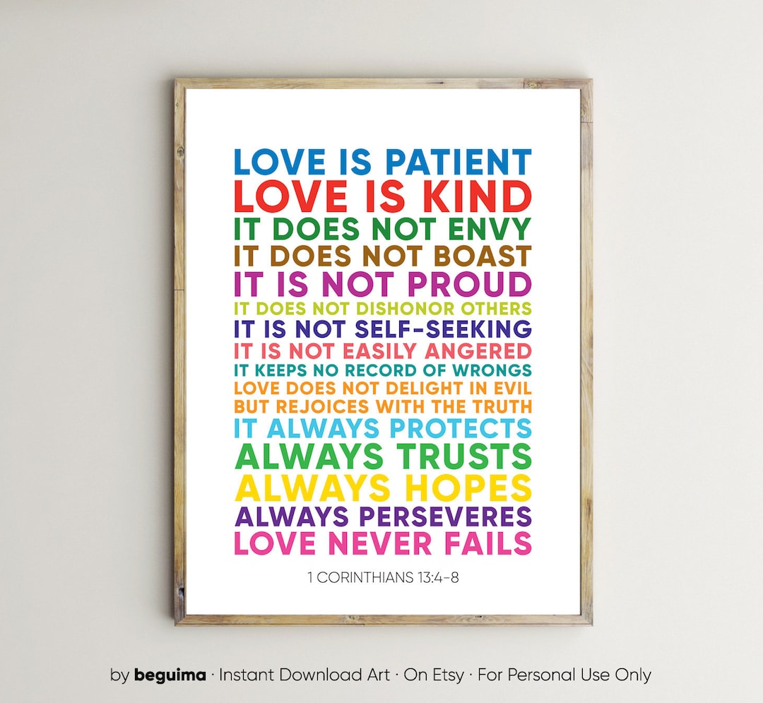 1 Corinthians 13:4-8,love is Patient,love is Kind,love Never Fails ...