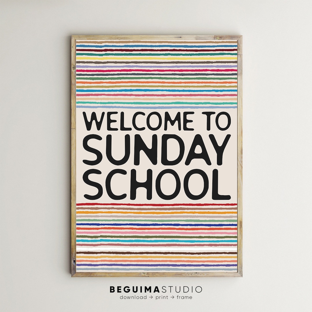 Welcome to Sunday School,kids Christian Prints Church Children's ...