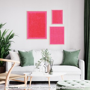 Pink Wall Art,set of 3 Prints,red Wall Art,abstract Wall Art,modern Art ...