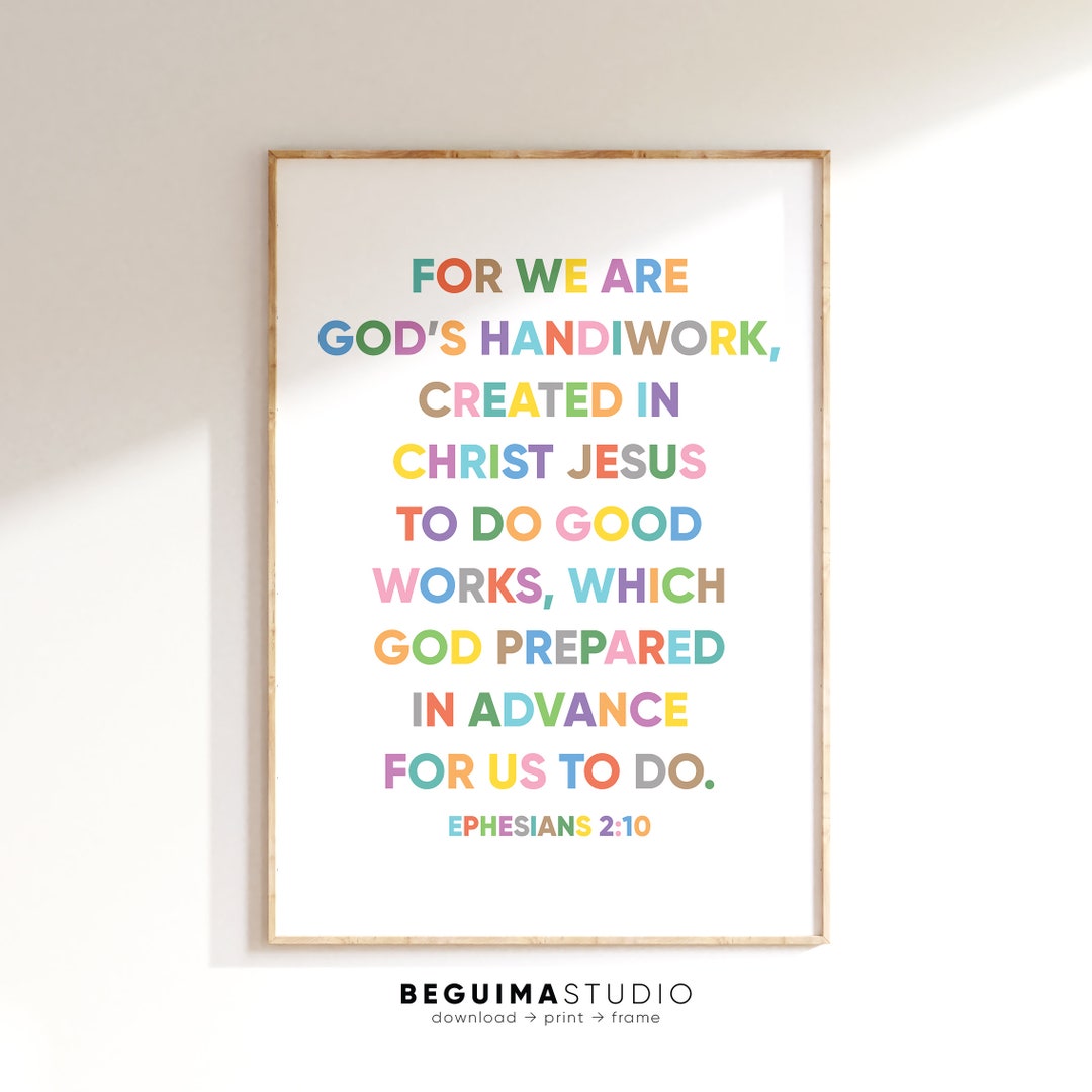 Multicolor Christian Print,bible Verse for Kids,scriptures,catholic ...