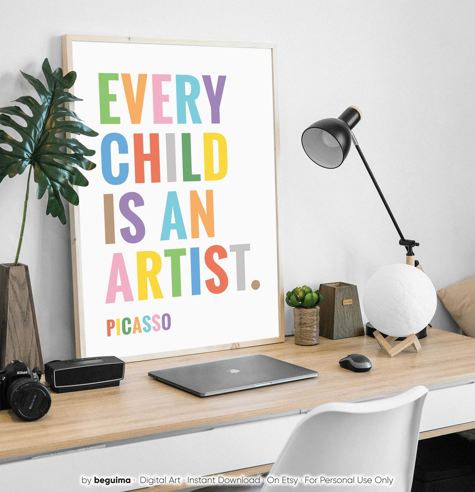Every Child is an Artist,pablo Picasso,kid Inspirational Quote Prints ...