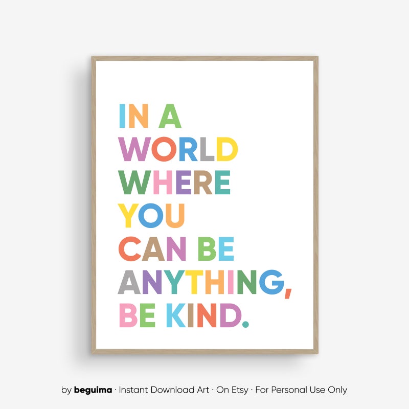 Be Kind Poster - Etsy