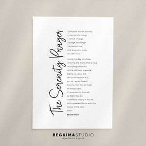 The Serenity Prayer,bible Verse Print,christian Scripture,long Form ...