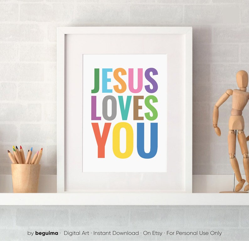 Jesus Loves Youchristian Printbible Versekidsprintable | Etsy