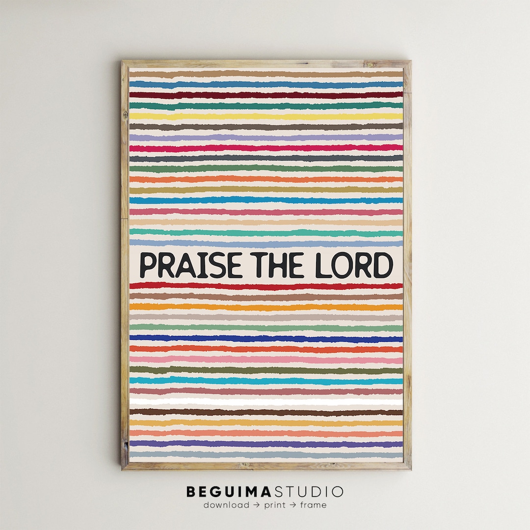 Praise the Lord,printable Christian Print,kids Bible Verse,catholic ...