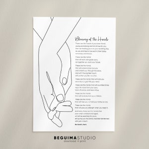 Blessing of the Hands,wedding Vows,marriage Print,printable Wall Art ...