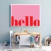 Hello Printpinkredhello Posterprintable Wall - Etsy
