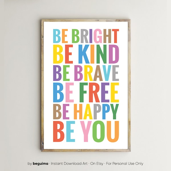 Be Brave Be Kind Be You Sign - Etsy