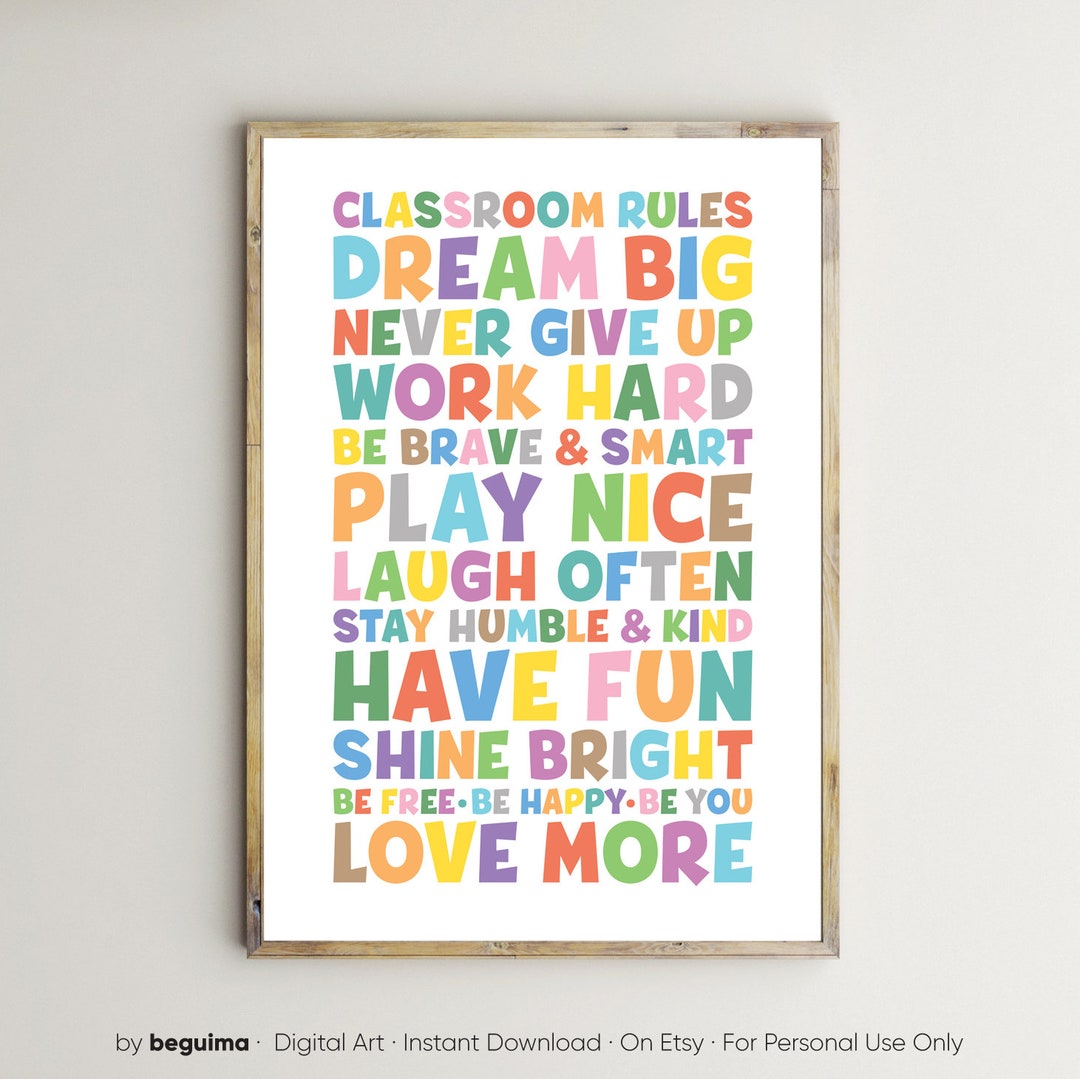 Classroom Decor Kids Inspirational Quotes Multicolor Teacher Prints ...