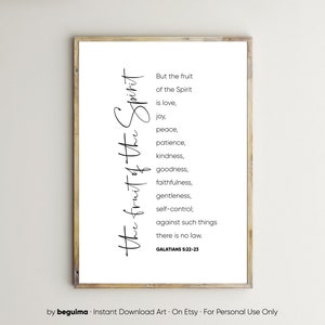 Galatians 5:22-23 the Fruit of the Spirit Bible Verse Wall Art - Etsy