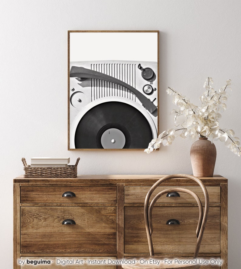 Turntable Printvinyl Discprintable Wall Artrecord - Etsy