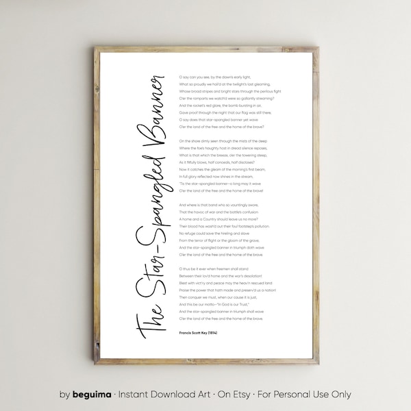 The National Anthem - Etsy