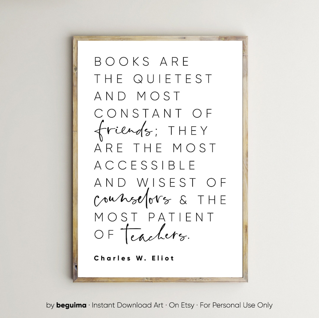 Books Wall Art,book Print,reading Quotes,read Posters,inspirational ...