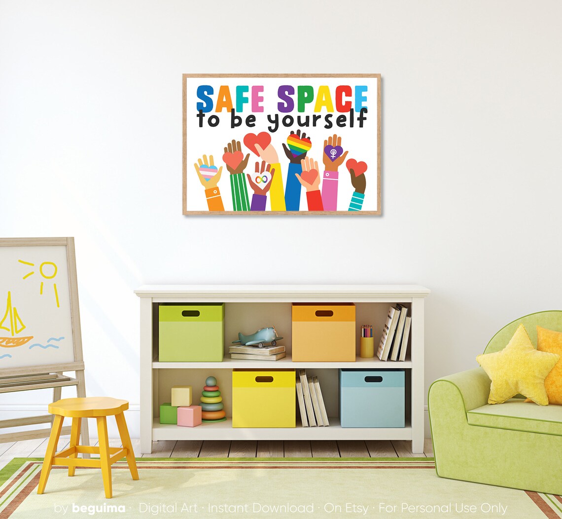 Safe Space to Be Yourself,classroom Decor,teacher Prints,diversity ...