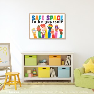Safe Space to Be Yourself,classroom Decor,teacher Prints,diversity ...