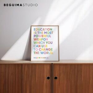 Education Quotes,inspirational Print,nelson Mandela,classroom Decor ...