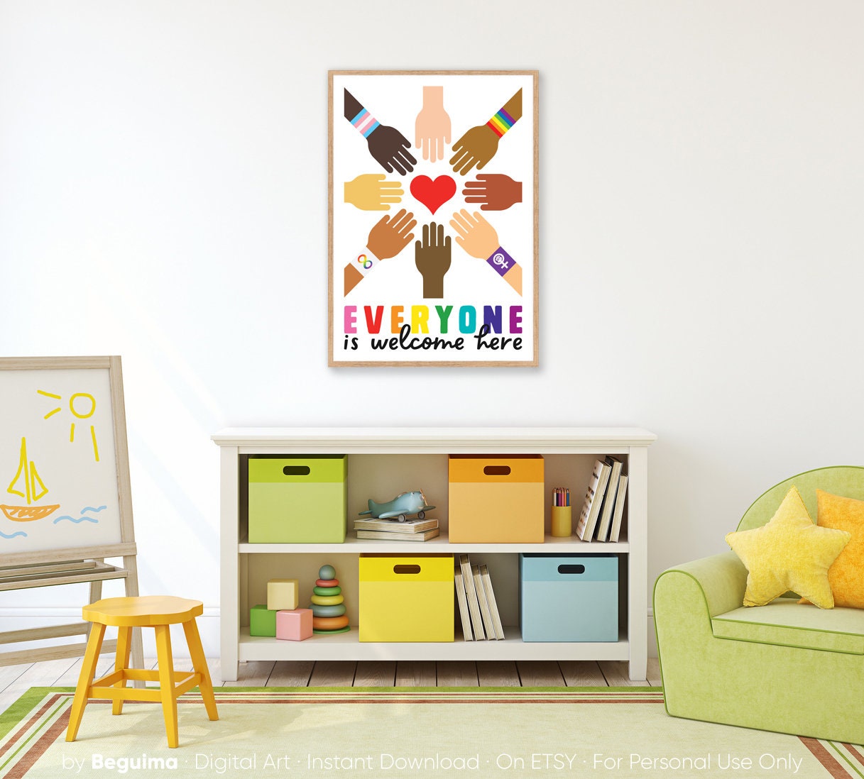 Everyone is Welcome Here,equality Prints,diversity,classroom Decor ...