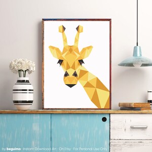 Giraffe Prints Giraffe Wall Art Giraffe Posters Geometric Animal Home ...