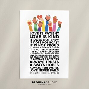 Inspirational Bible Verse Poster for Kids,love is Patient,love is Kind ...
