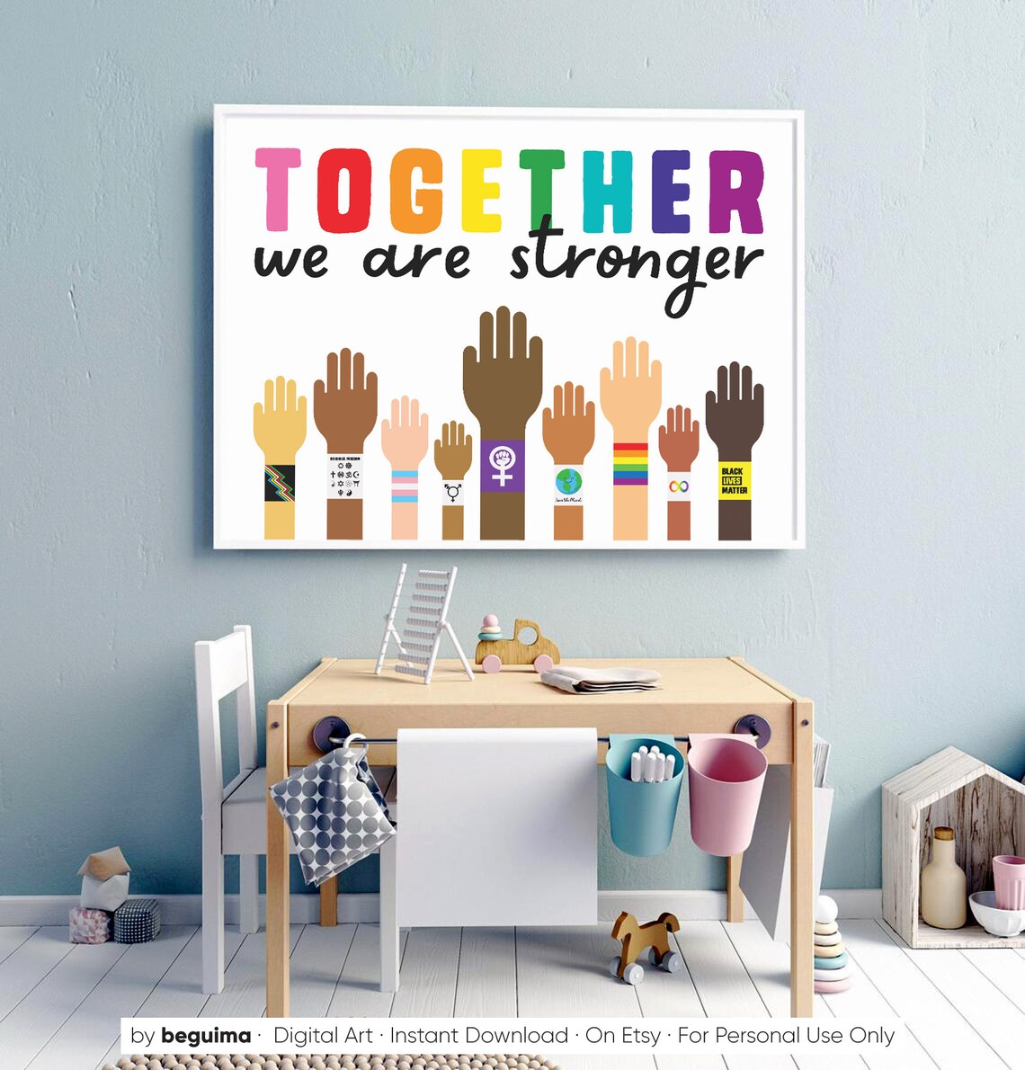 Stronger Togetherdiversity Printsequality Postersclassroom - Etsy