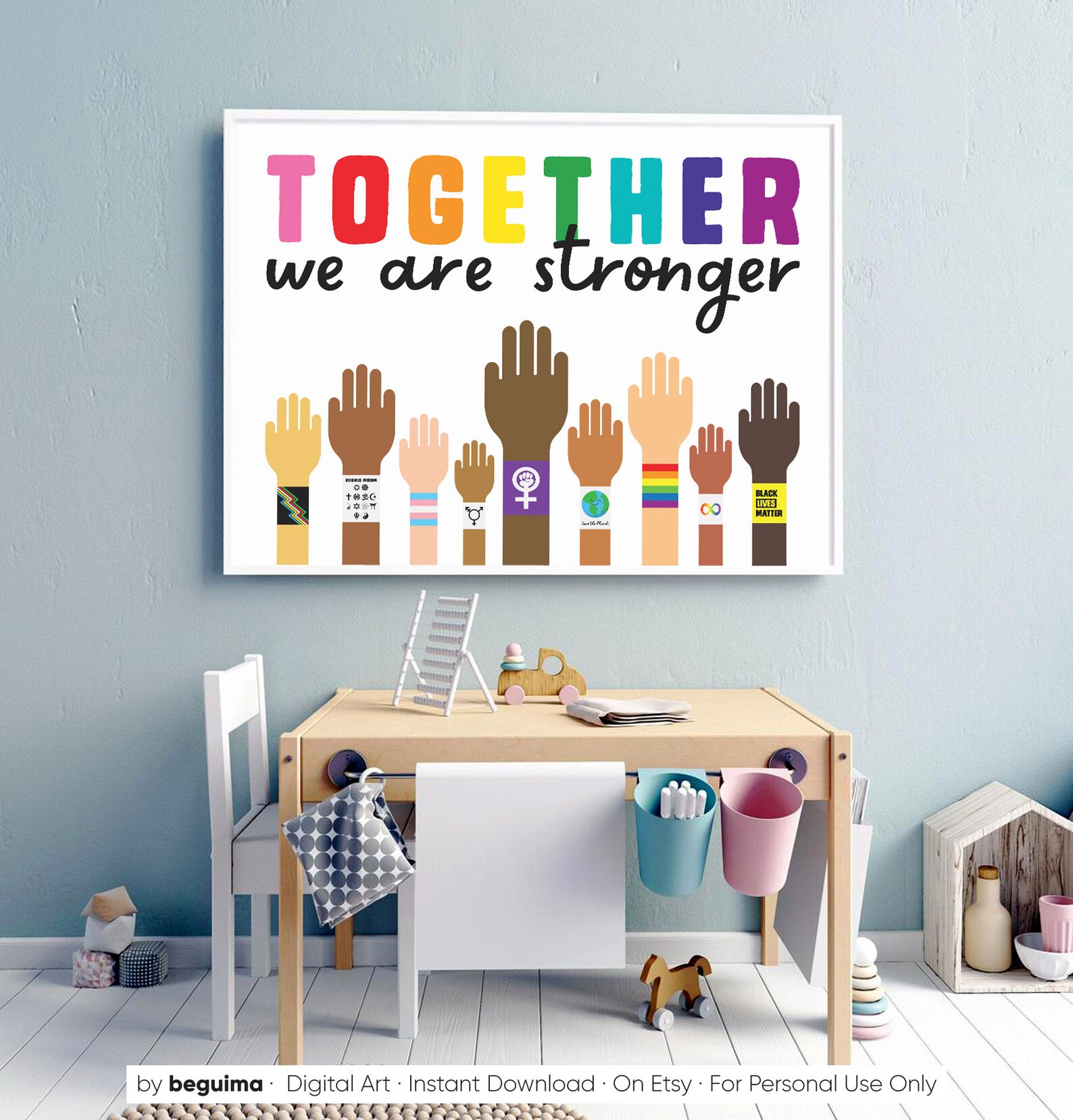 Stronger Togetherdiversity Printsequality Postersclassroom - Etsy