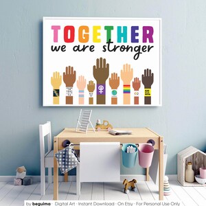 Stronger Together,diversity Prints,equality Posters,classroom Decor ...