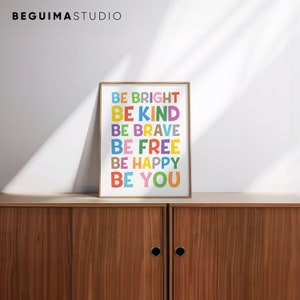 Nursery Wall Art,be Kind Prints,classroom Decor,quote for Kids,teacher ...
