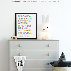 Education Quotes,inspirational Print,nelson Mandela,classroom Decor ...