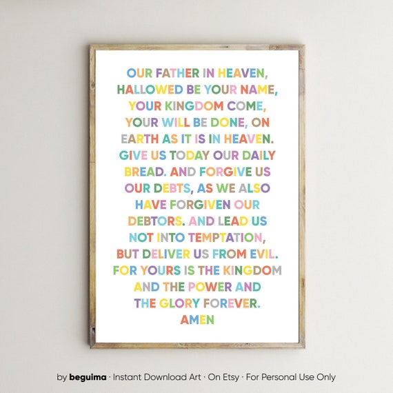 Kids Christian Printbible Versewall Artthe Lord's - Etsy