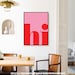 Hi Print,pink,red,hello Wall Art,hi Poster,printable Wall Art,entryway ...