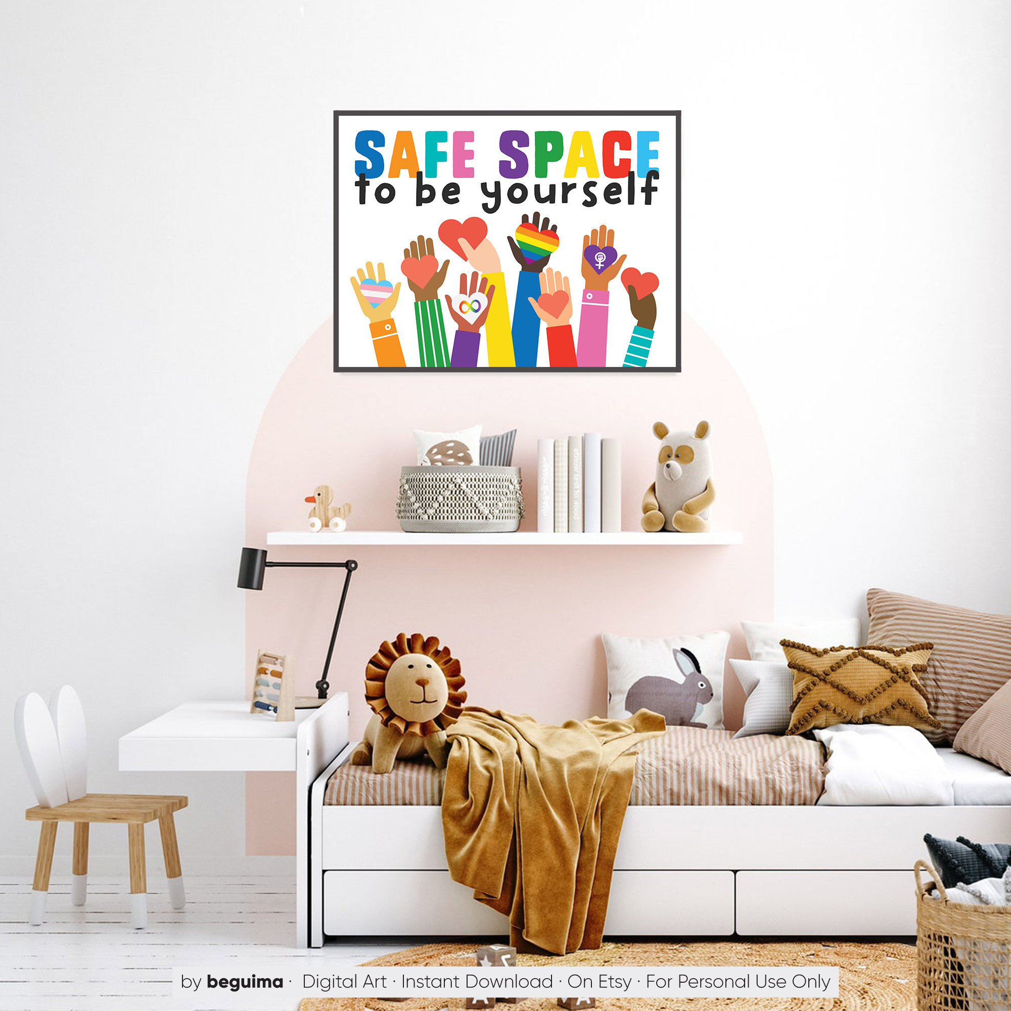 Safe Space to Be Yourself,classroom Decor,teacher Prints,diversity ...