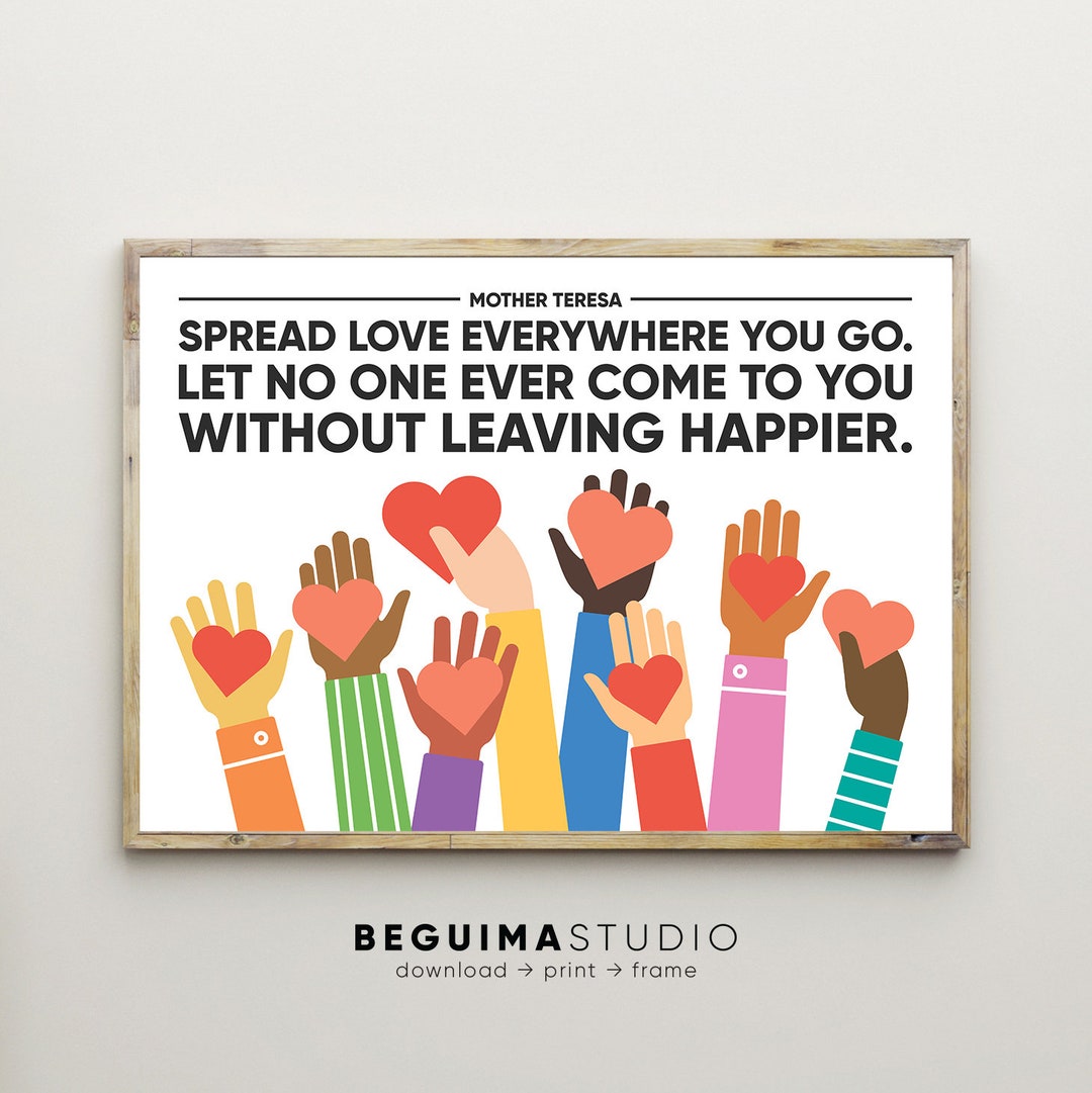 Mother Teresa Quotes Inspirational Love Prints Printable Happiness Wall ...