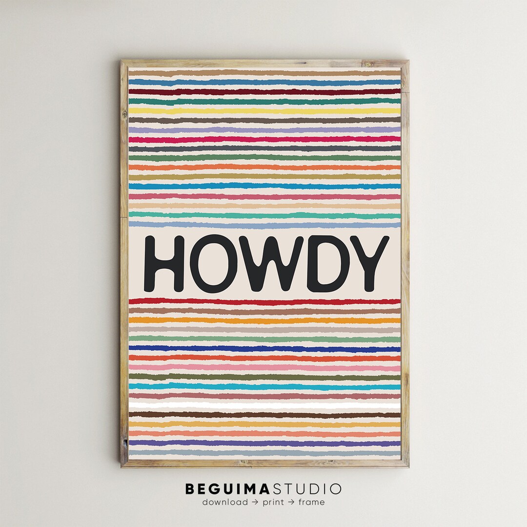 Howdy Poster Hello Prints Hi Wall Art Printable Quotes Welcome Signs ...