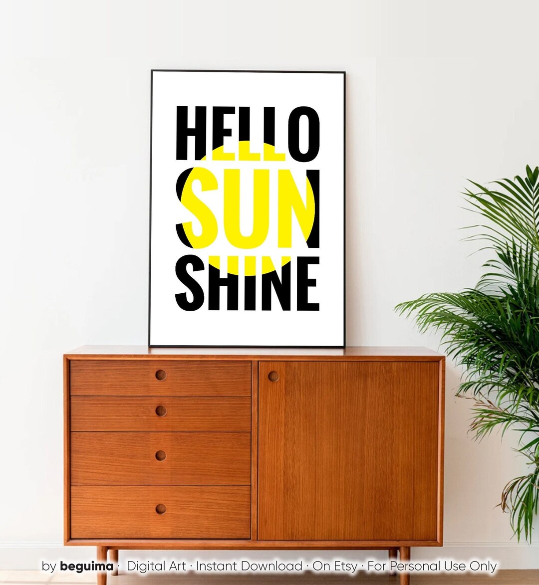 Hello Sunshine Print,hello Sunshine Poster,hi Wall Art,sun Wall Art ...