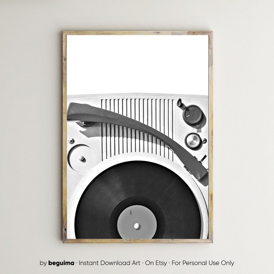 Turntable Print,vinyl Disc,printable Wall Art,record Player,black ...
