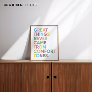 Great Things Never Came From Comfort Zones,motivation Print ...