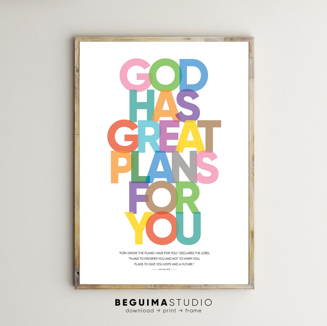Bible Verse Print,for I Know the Plans I Have for You,jeremiah 29:11 ...