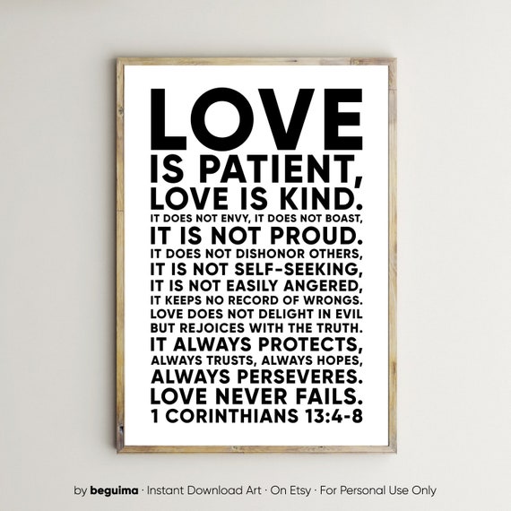 Love Is Patient Love Is Kind Bible Verse 1 Corinthians 13