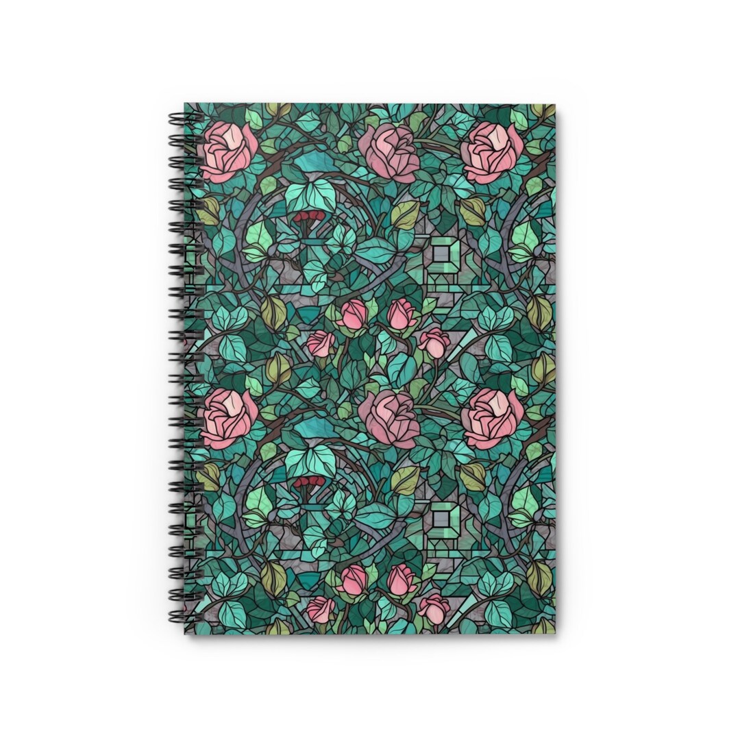 Stained Glass Spiral Notebook Ruled Line Diary Poetry Journal ...
