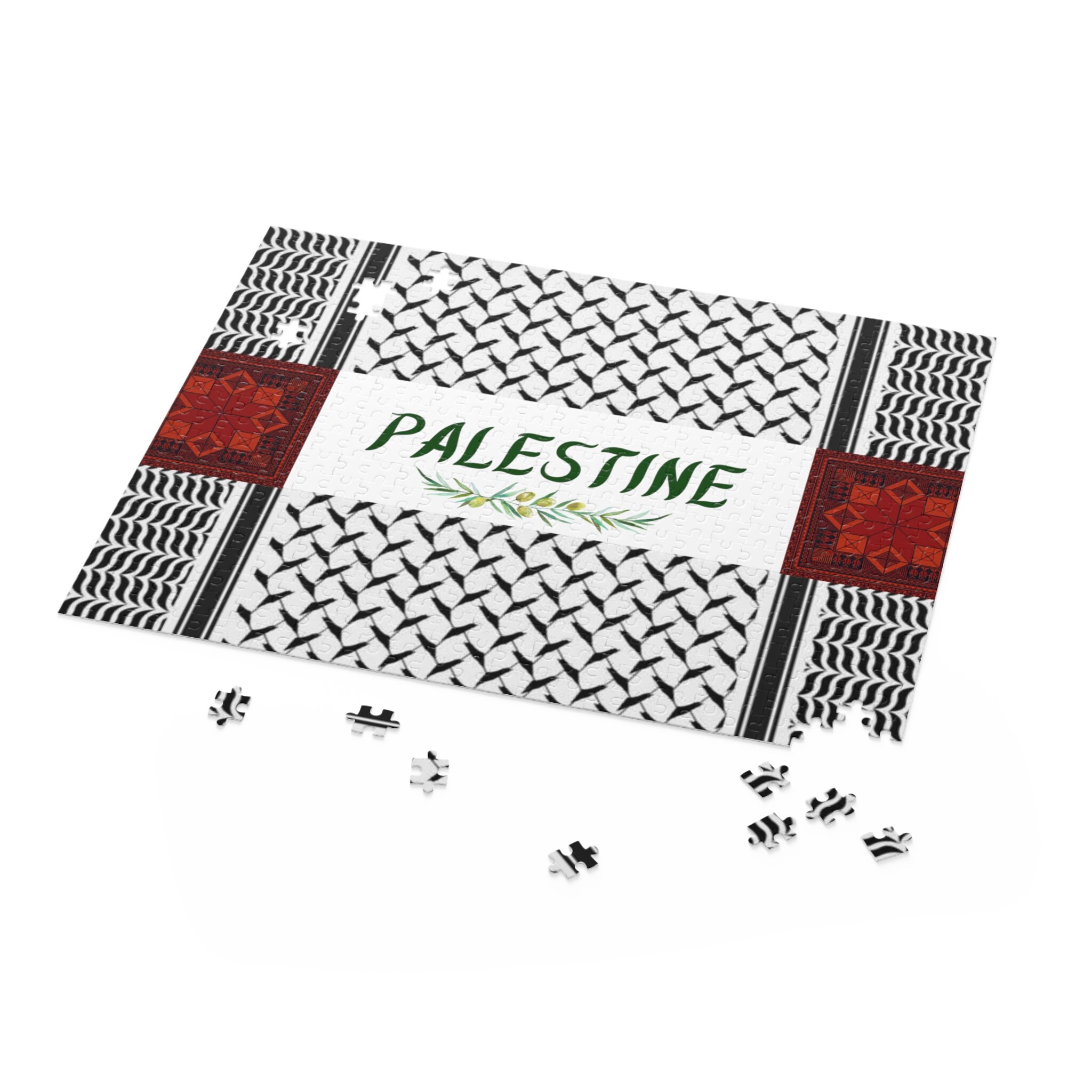 Palestine Themed 500 Piece Puzzle, Family Fun Activities, Keffiyeh Art ...