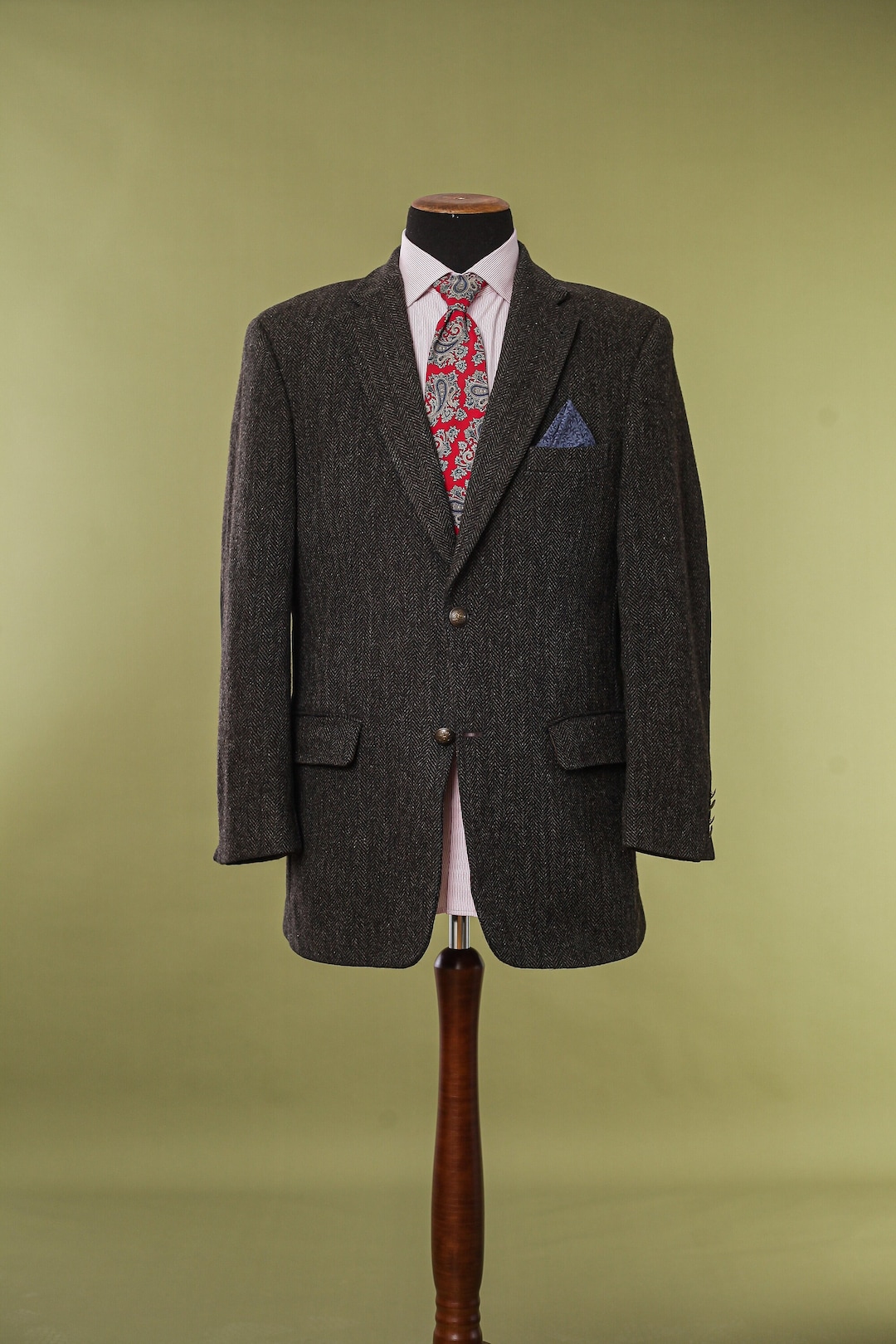 Mens HARRIS TWEED Barutti Blazer Sport Coat Jacket Elbow Patch - Etsy