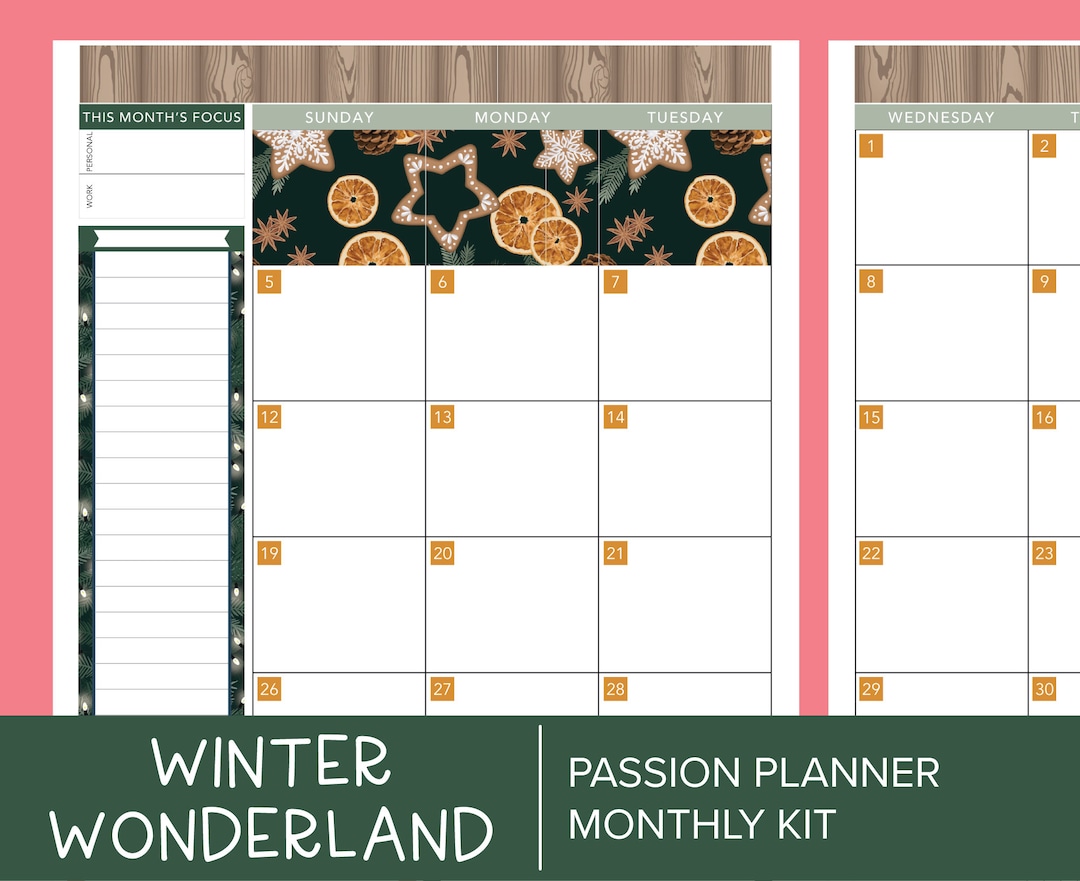 Winter Wonderland MONTHLY Passion Planner Sticker Kit - Etsy