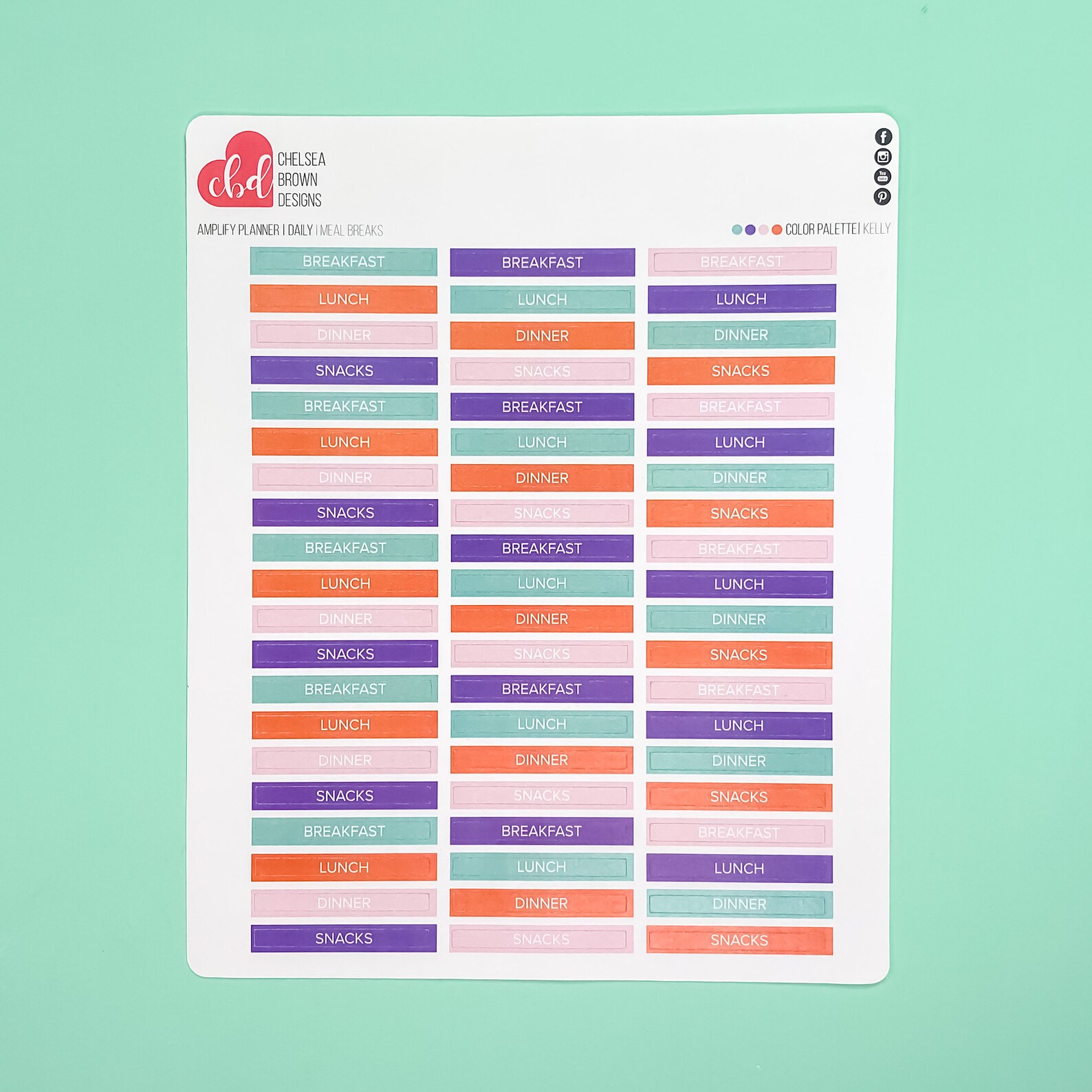 Meal Break Stickers Meal Plan Stickers Breakfast Lunch - Etsy