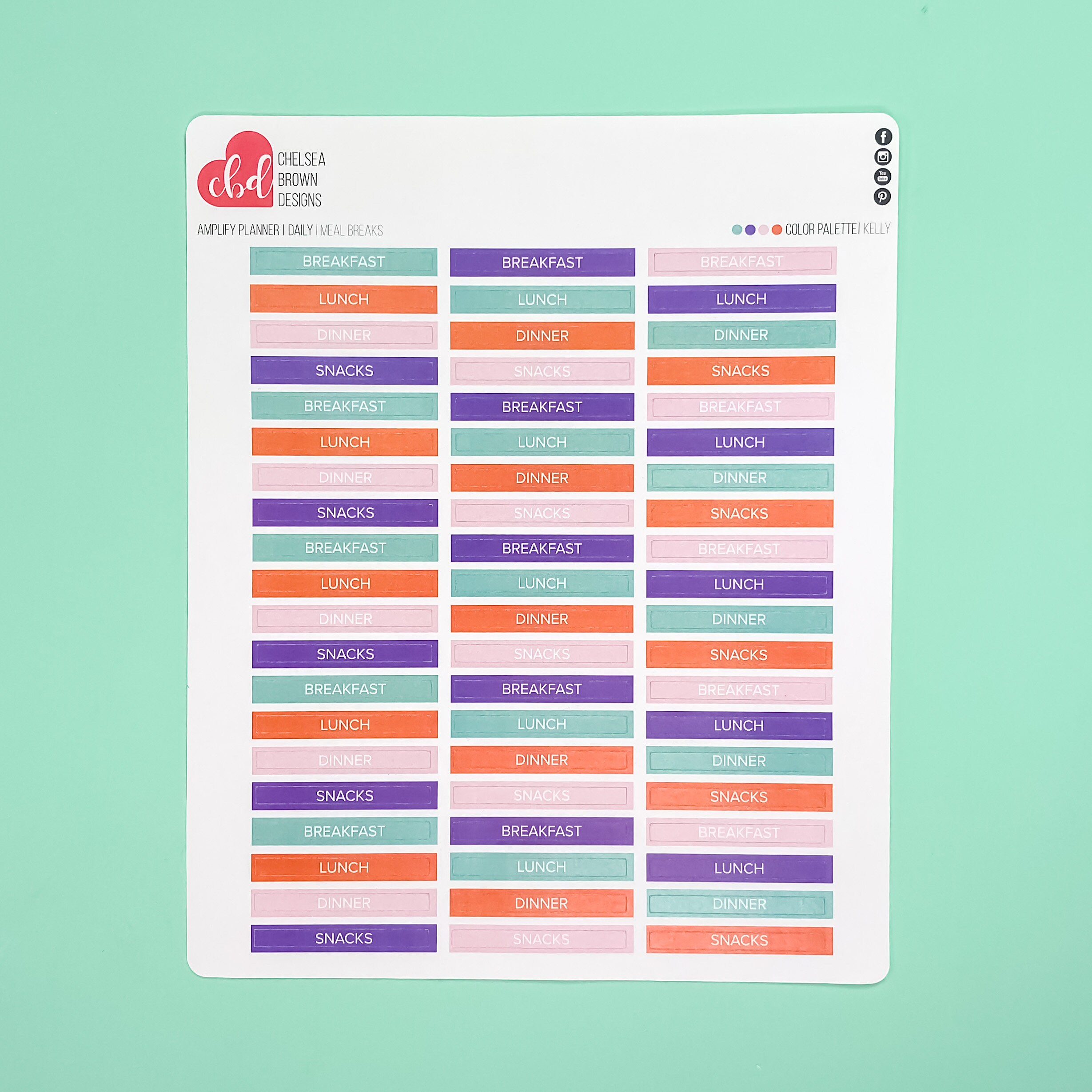 Meal Break Stickers Meal Plan Stickers Breakfast Lunch - Etsy