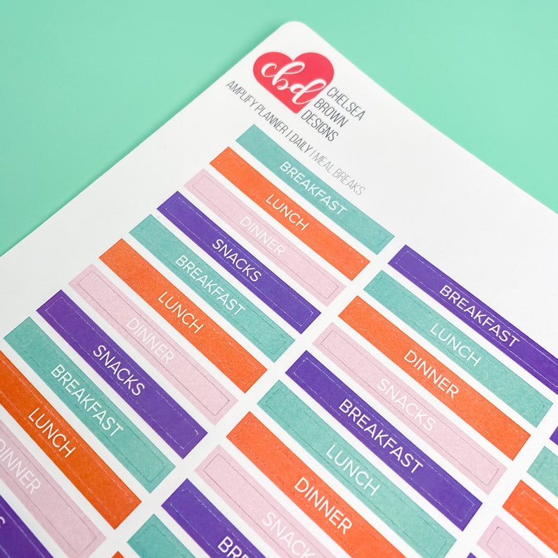Meal Break Stickers Meal Plan Stickers Breakfast Lunch - Etsy