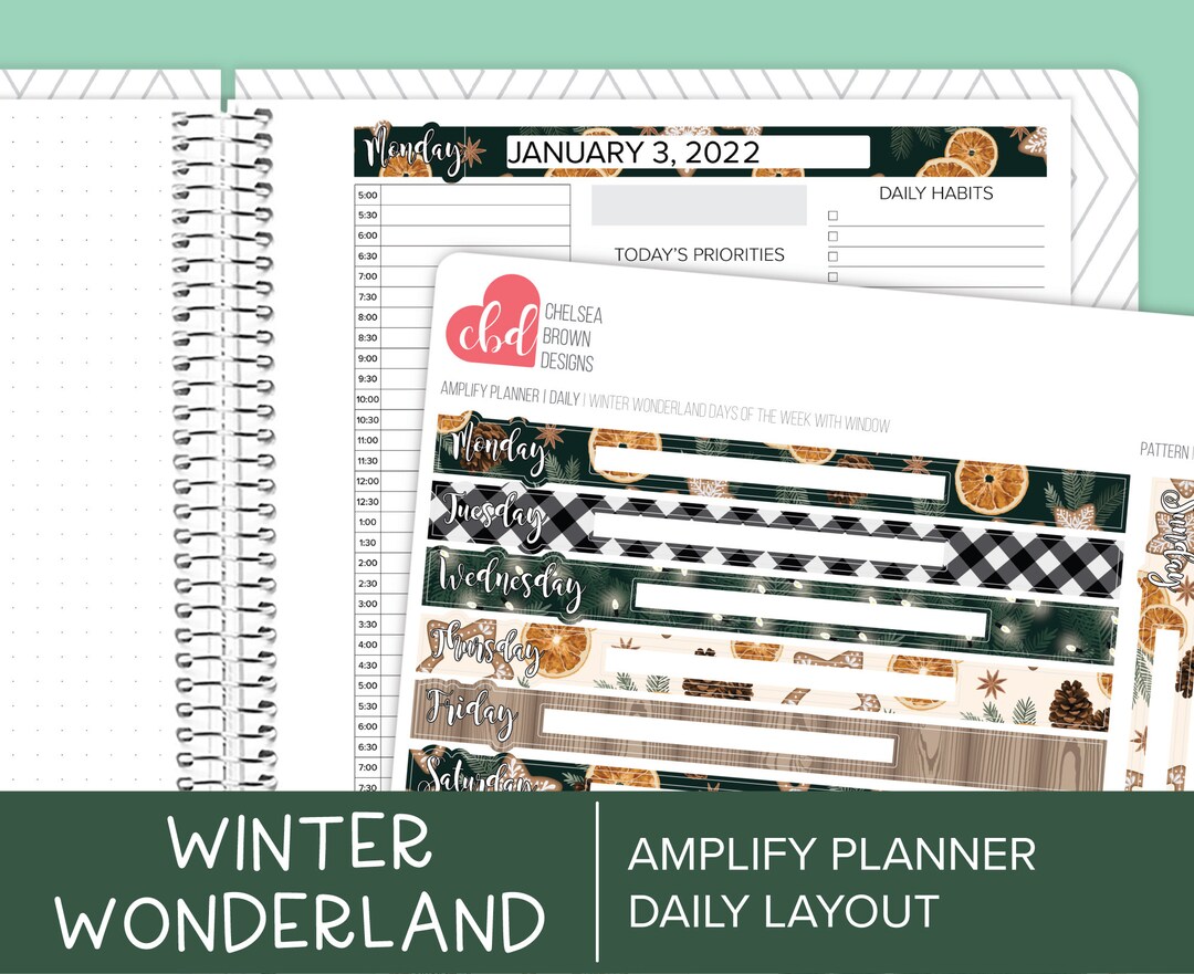 DAILY Days of the Week Winter Wonderland Daily Section of - Etsy