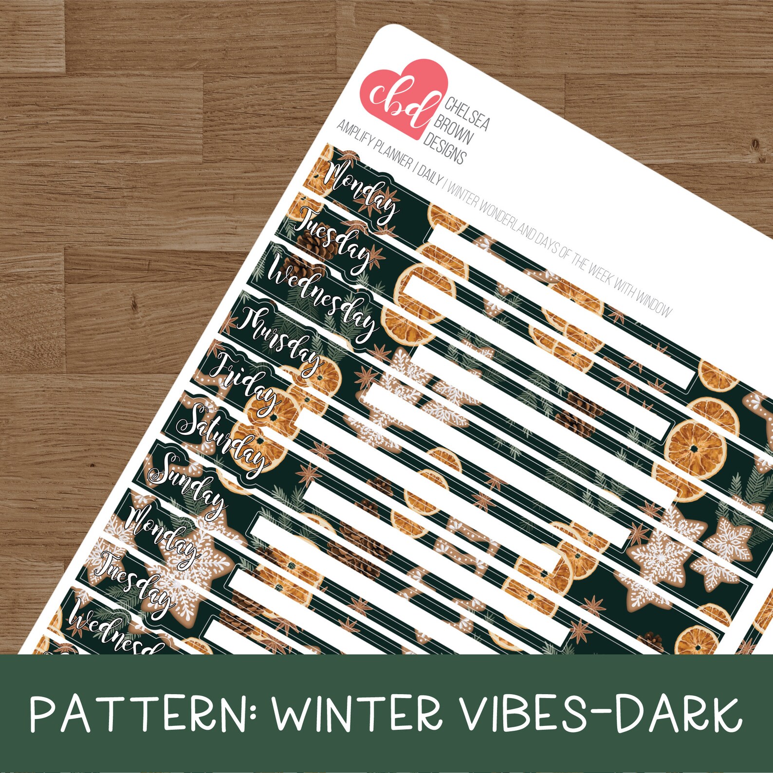 DAILY Days of the Week Winter Wonderland Daily Section of - Etsy