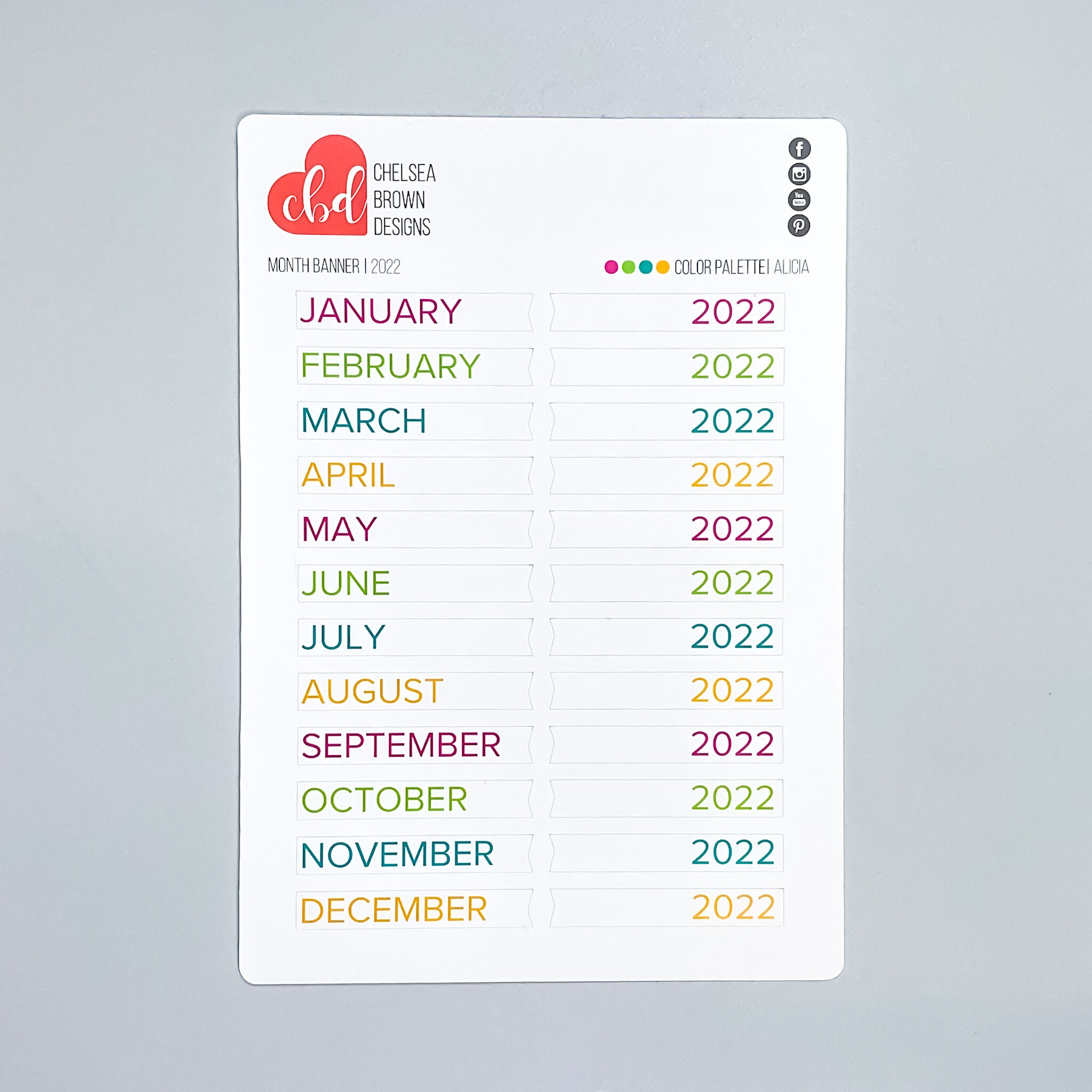 Month Banners Undated Planner Monthly Layout Multi-color - Etsy