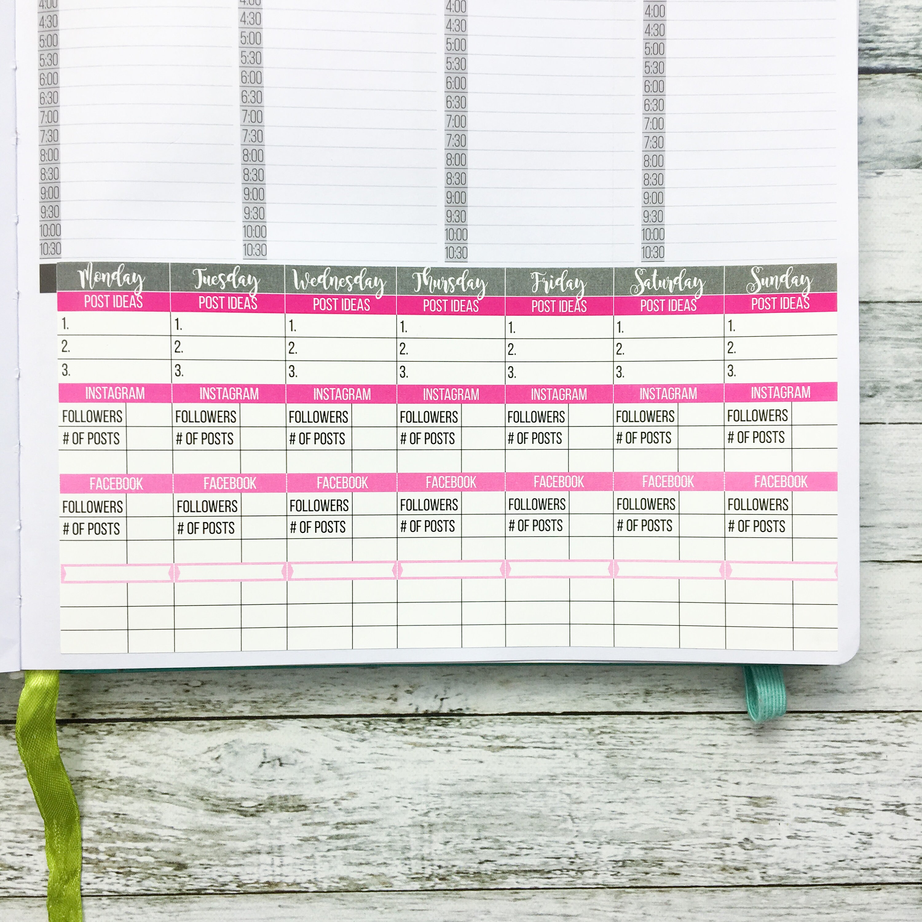 Scrapbooking Social Media Tracker & Pro Single Color Option Instagram ...