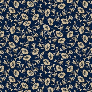 Starfall Moonflower Navy by George Mccartney for Marcus Fabrics - Etsy